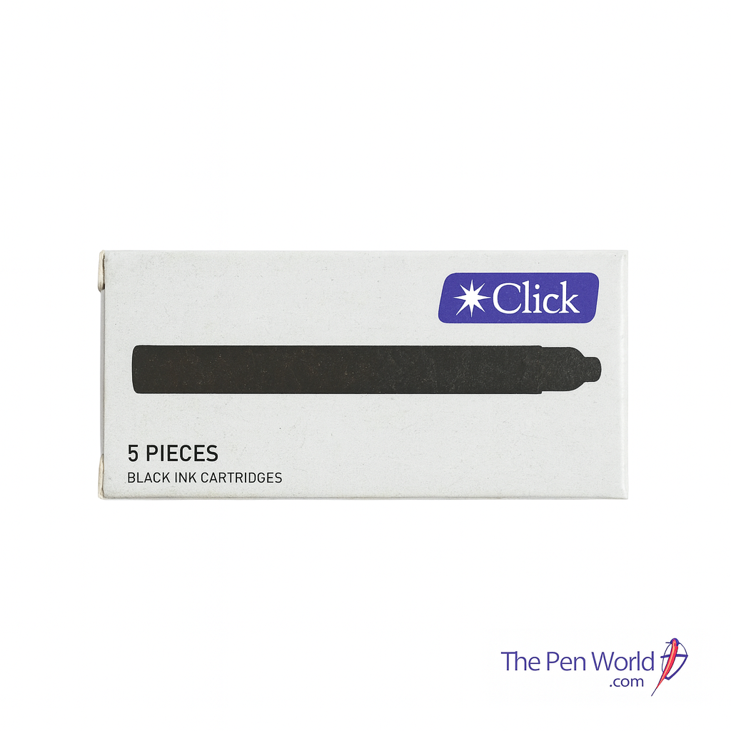 Click Fountain Pen Ink Cartridge - Black - Pack of 5 – The Pen World
